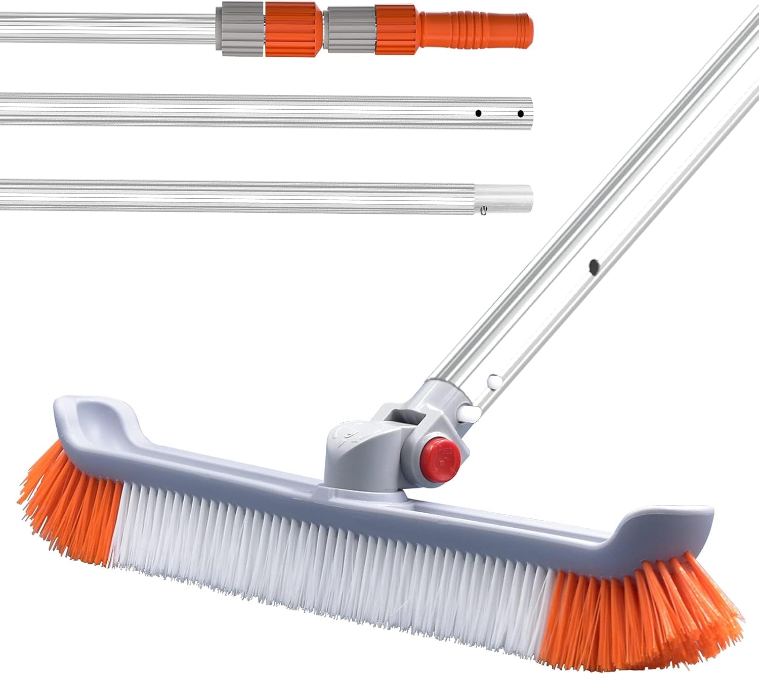 Amazon.com: Buyplus Swimming Pool Brush with Pole, Pool Pole Telescopic ...