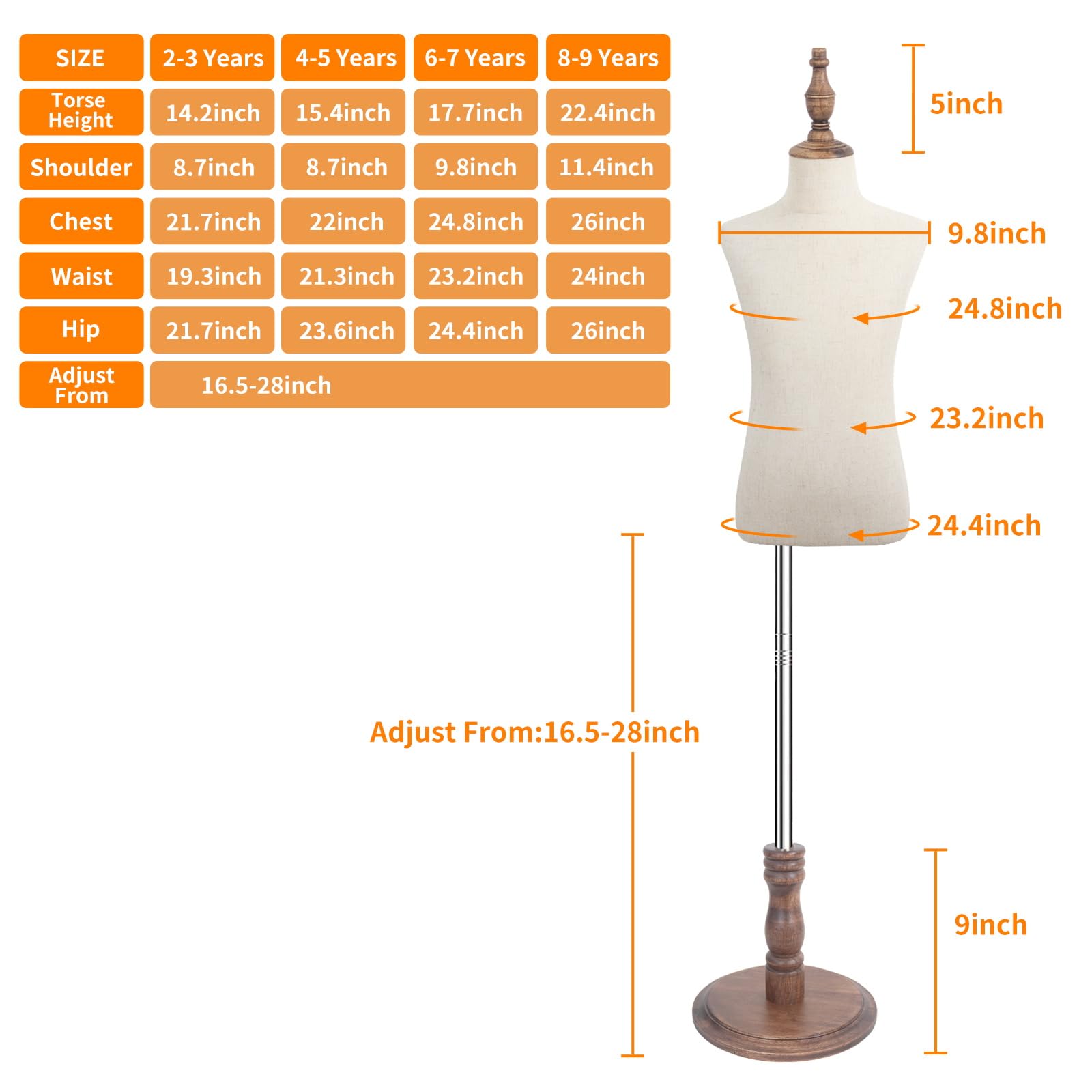 Snapklik.com : Kid Dress Form, Mannequin Child Display Body Bust Forms ...