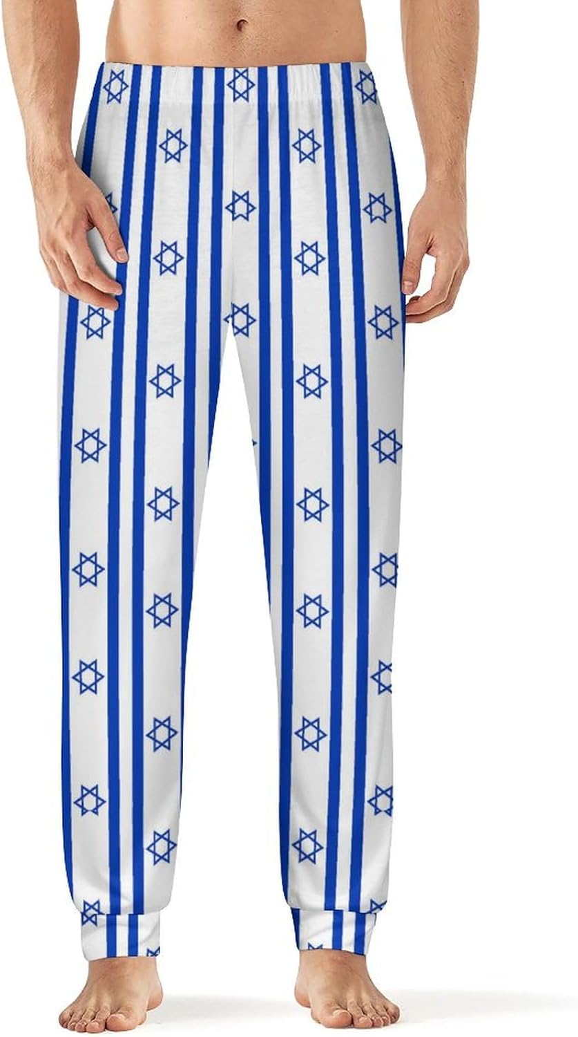 Amazon.com: Israel Flag Shaped Pajamas Pants for Men Print Lounge Pants ...