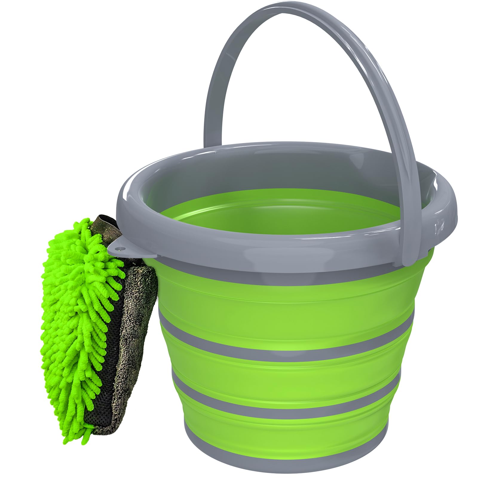 Amazon.com: Collapsible Car Wash Bucket with Microfiber Mitt, 10L (2.6 ...