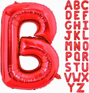 Amazon.com: 40 Inch Large Red Letter B Balloons Alphabet B Letter ...
