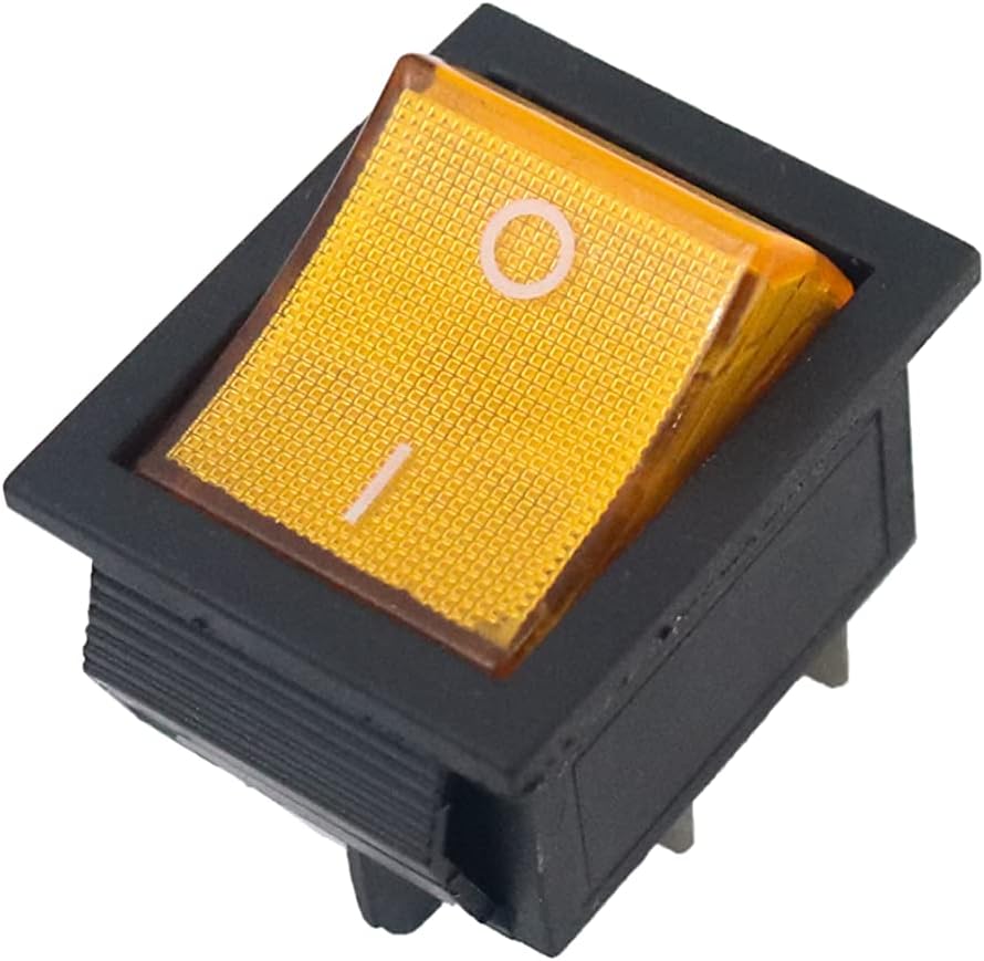 Electronic Spices KCD4 16a 250v Ac Yellow Color 4 Pin Dpdt Heavy Duty ...