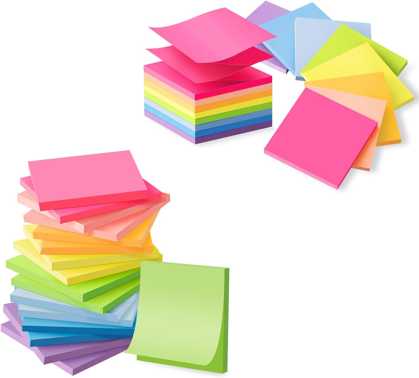 Amazon.com : Bright Sticky Notes and Pop Up Bright Sticky Notes ...