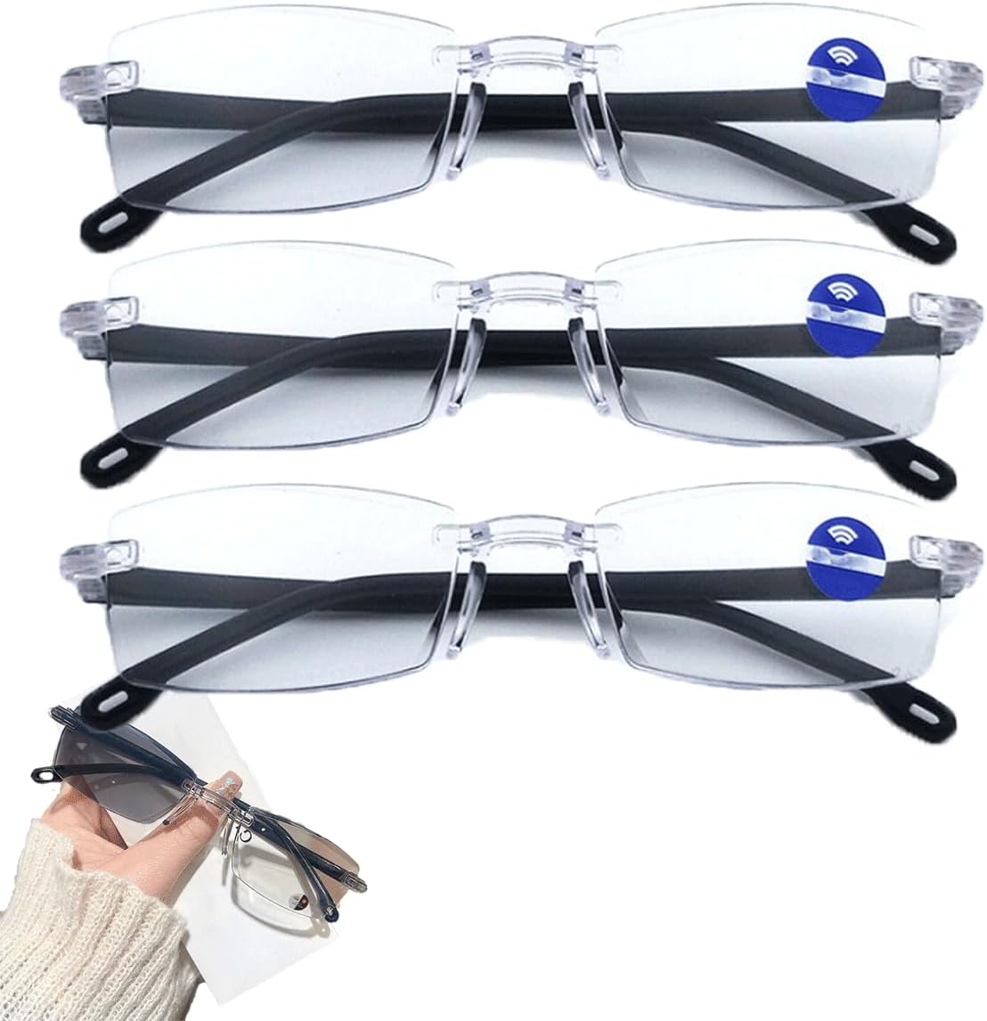 Color-Changing Anti-Blue Light Presbyopia Glasses, Varifocal Reading ...
