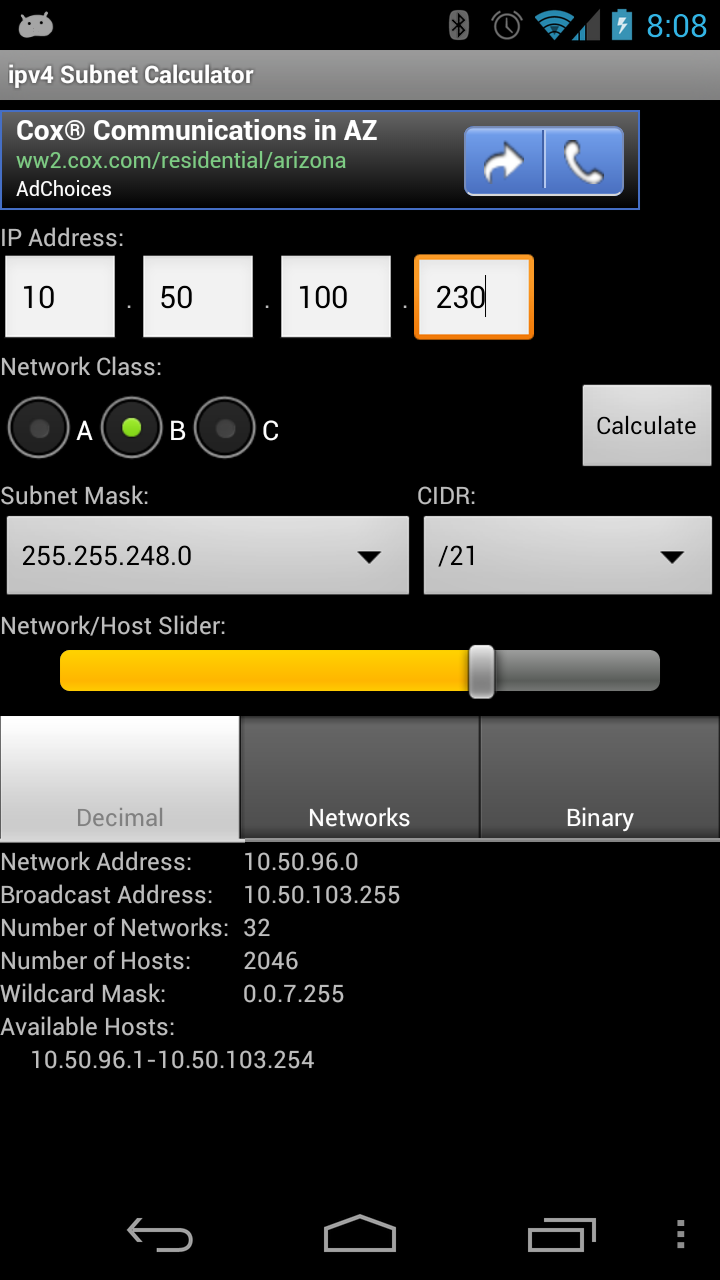 ipv4 Subnet Calculator - App on the Amazon Appstore