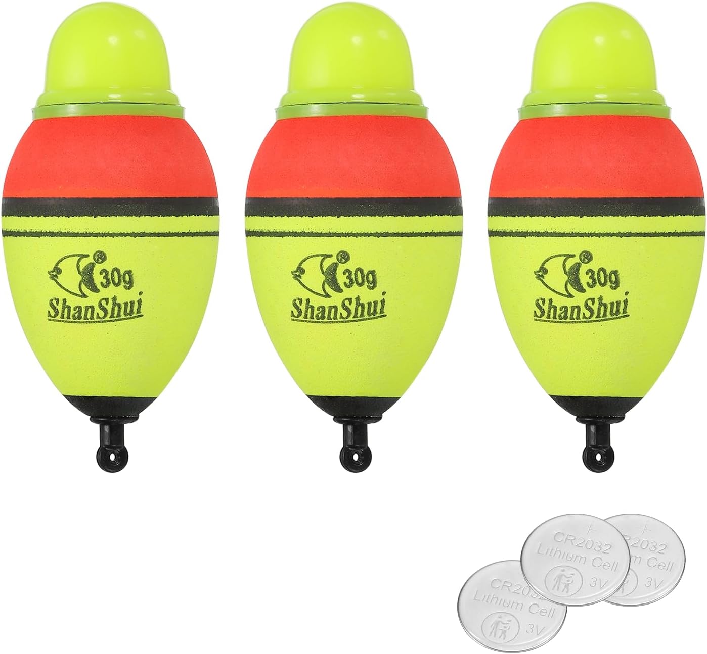 PATIKIL 1.1oz Lighted Fishing Slip Bobbers, 3 Pack EVA Light Up Fishing ...