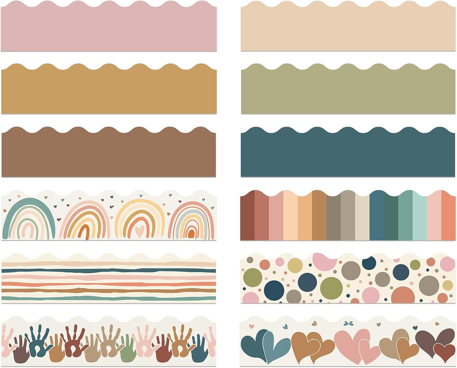 Amazon.com: 240 Pcs 236ft Holiday Bulletin Board Borders Colorful ...