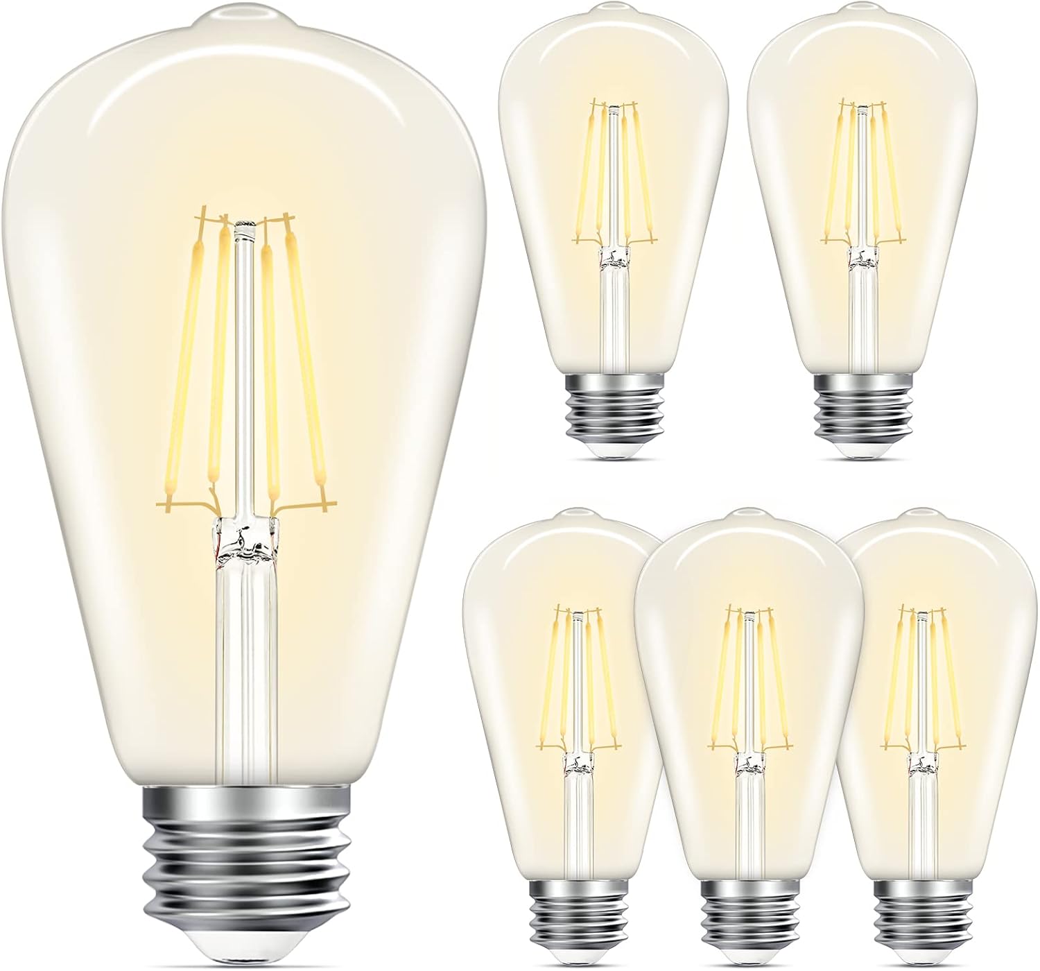 AKASUKI E26 LED Bulbs 60 Watt Equivalent, Dimmable Edison Light Bulb ...