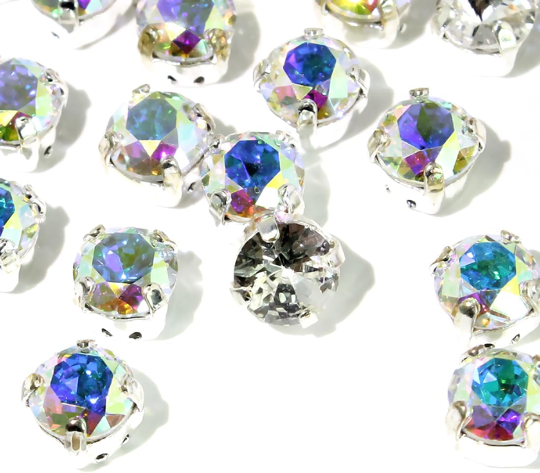 Amazon.com: Serbolago Round Claw Rhinestone Prong Setting Flat Back ...