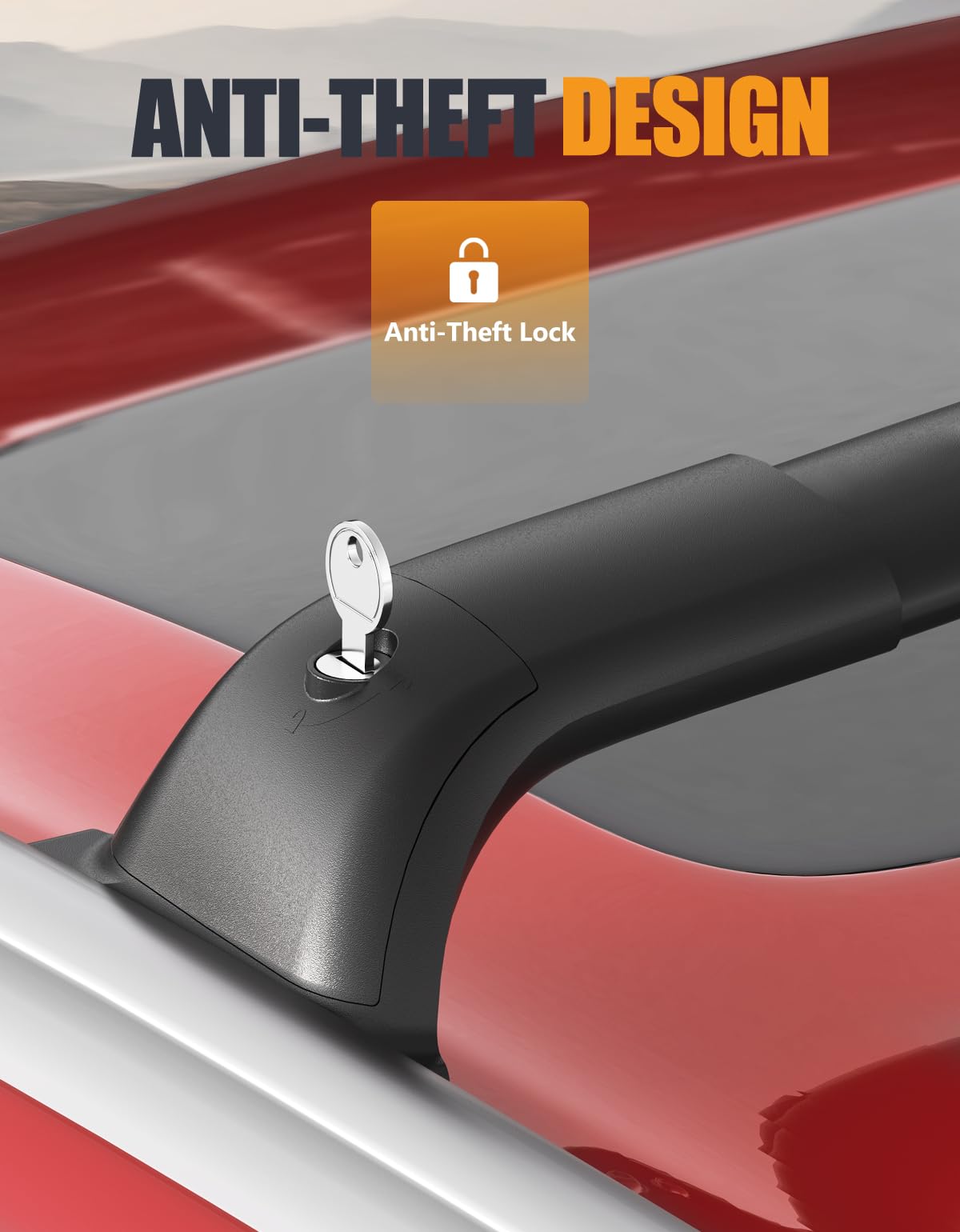 Snapklik.com : KINGGERI 260lbs Lockable Roof Rack Cross Bars Compatible