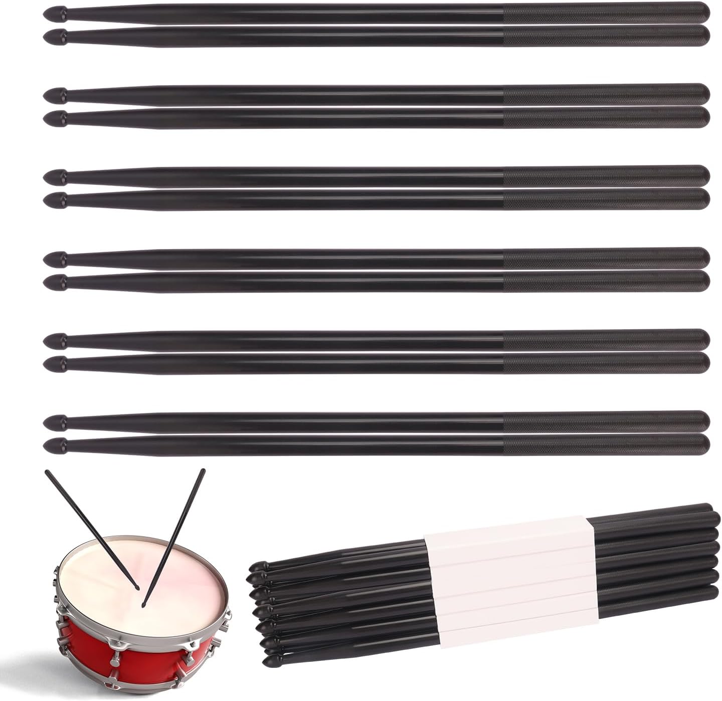 Amazon.com: 12 pairs Drumsticks, High-Quality 5A Drum Sticks, Non-slip ...