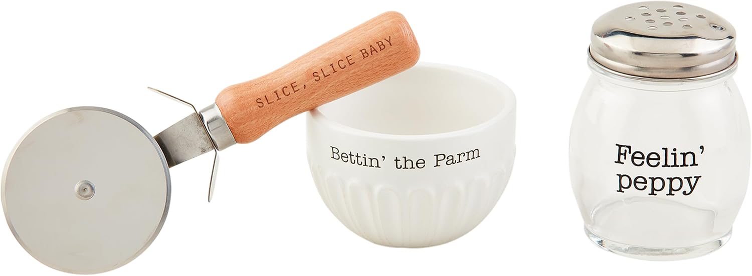 Amazon.com | Mud Pie Pizza Condiment Holder Set; bowl 2" x 3" dia ...