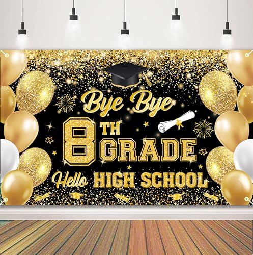 Amazon.com : Balterever Next Stop High School Backdrop Retro 8th Grade ...