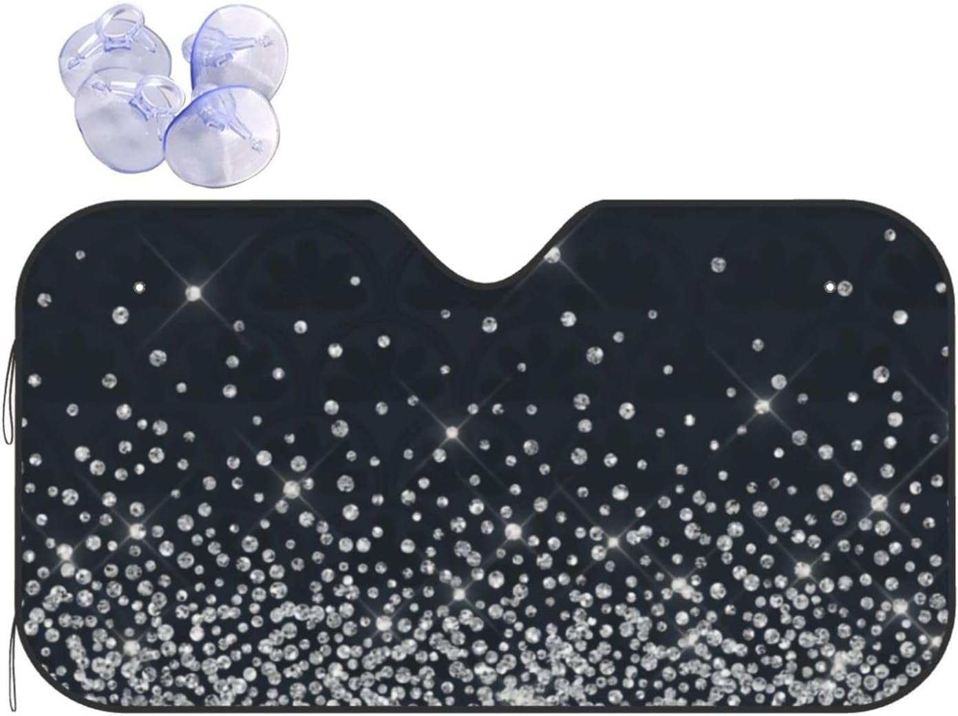 Amazon.com: Black Silver Glitter Diamond Sparkly Cars Front Windshield ...