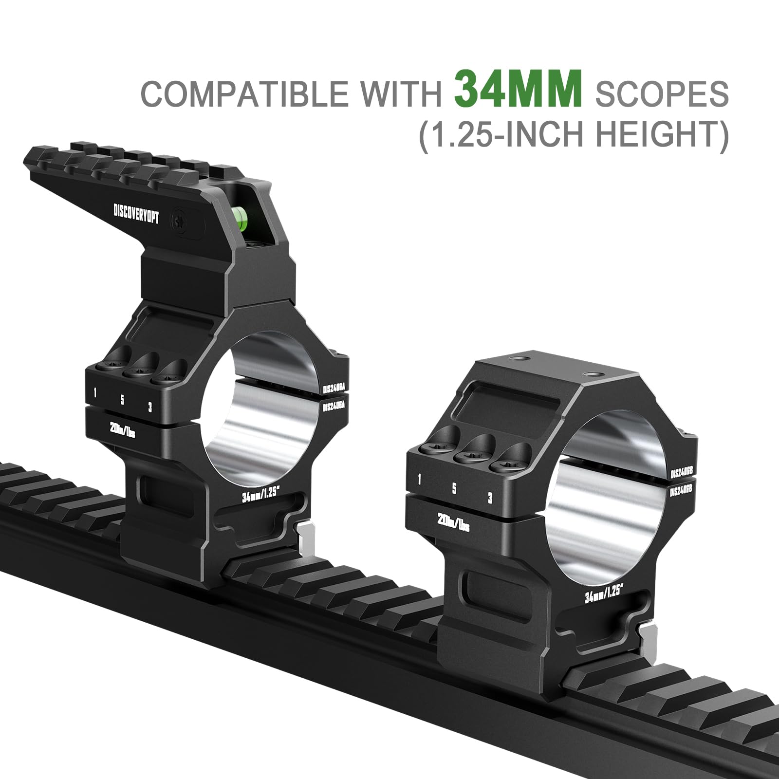 Snapklik.com : DISCOVERYOPT 34mm Heavy Duty Scope Rings - 1.25-inch ...