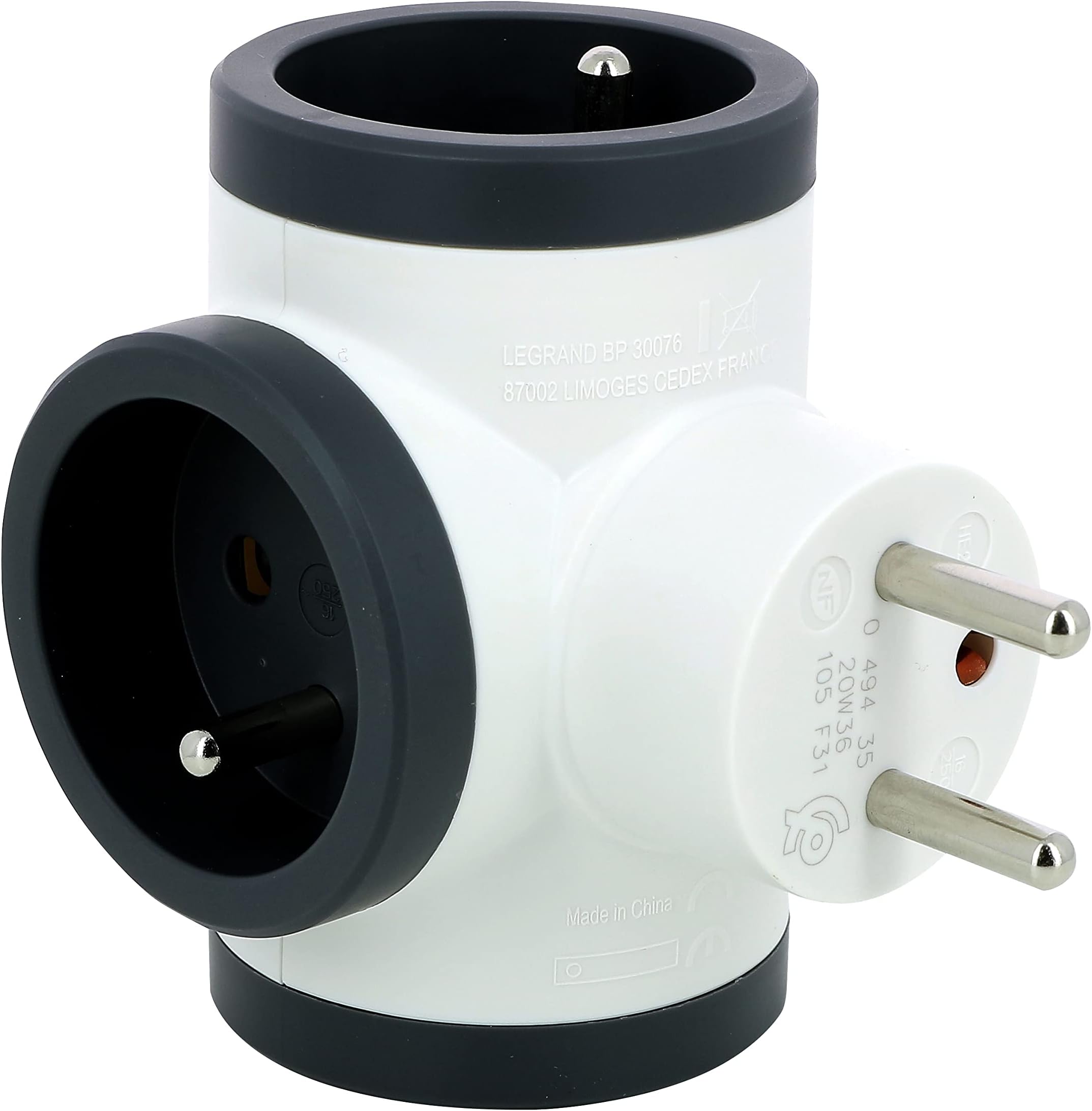 Triplite 3x 16A triangulaire - Blanc - Zenitech : Amazon.fr: Bricolage