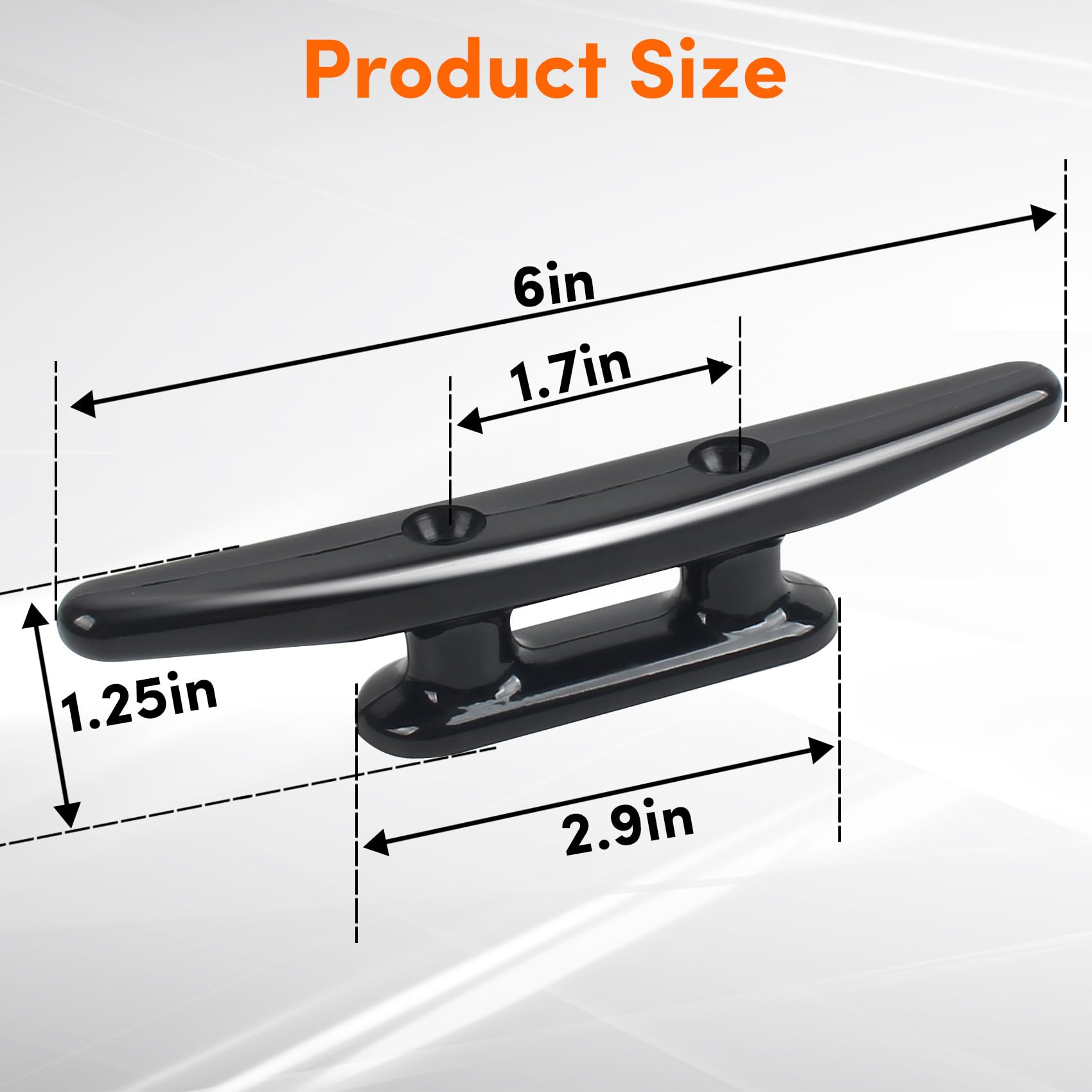 Snapklik.com : VEITHI Black Nylon Boat Cleat 6 Inch, Dock Cleat