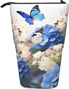 Amazon.com: RLDOBOFE Standing Pencil Case Hydrangeas Daisies ...