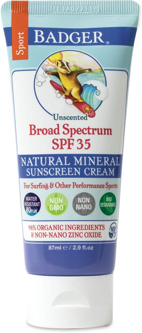 Amazon.com: Badger - SPF 35 Zinc Oxide Sport Sunscreen Cream ...