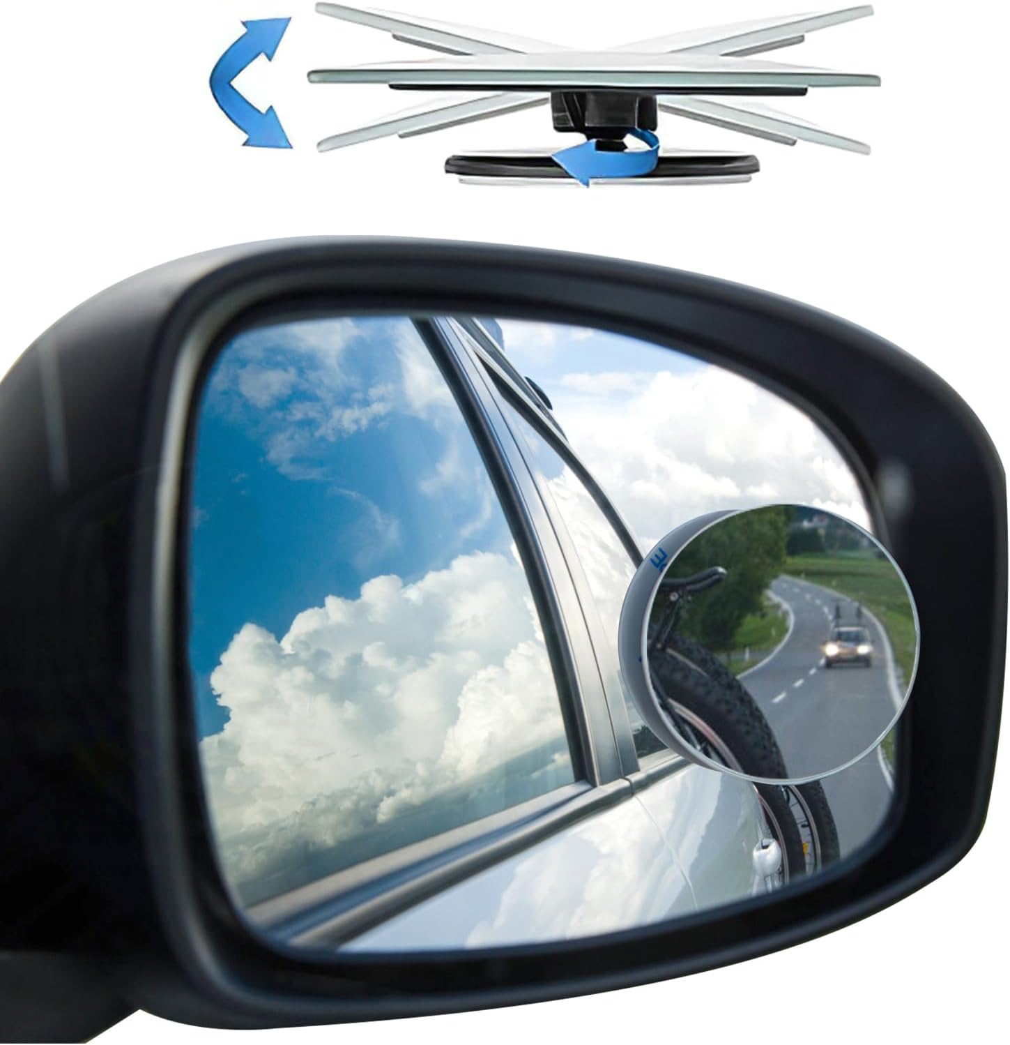 Blind Spot Mirror for Cars Waterproof Round 360°Rotatable Adjustable ...