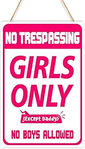 Amazon.com: DUMING-IN Girls Only Sign, Cute and Funny No Trespassing ...