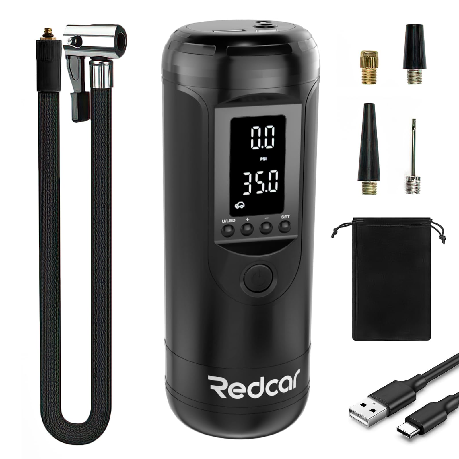 Amazon.com: Redcar Cordless Air Inflator, Portable Tire Pump with ...