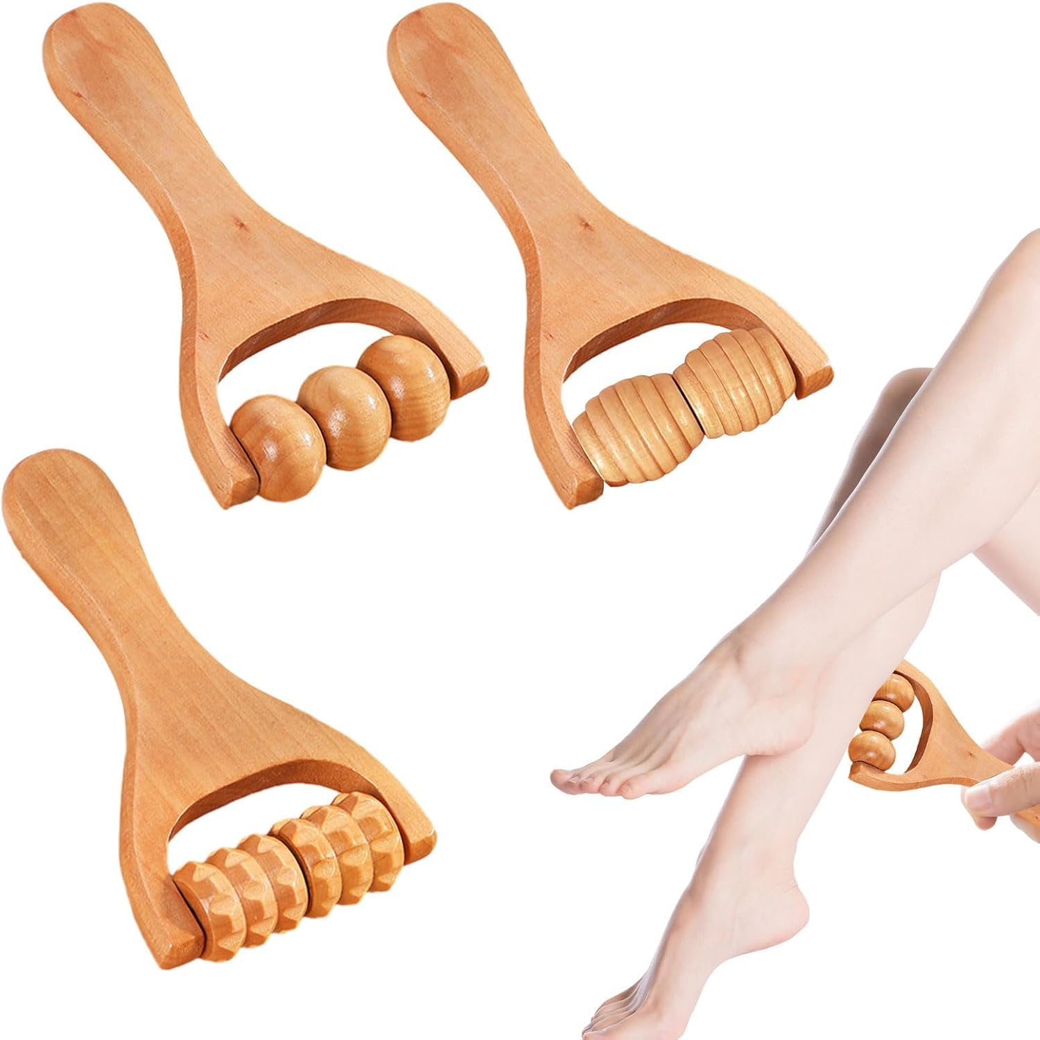 Amazon.com: HAUTRHVB Wood Therapy Massage Tools,3Pcs Wooden Massage ...
