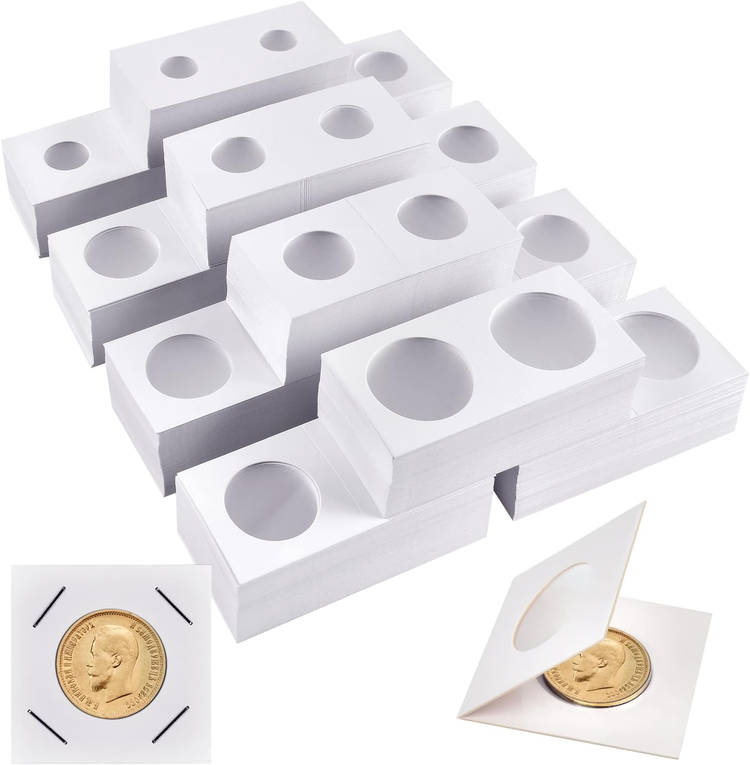 Amazon.com : Aptbyte Coin Flips 300Pcs 6 Assorted Sizes, 2x2 inch Coin ...