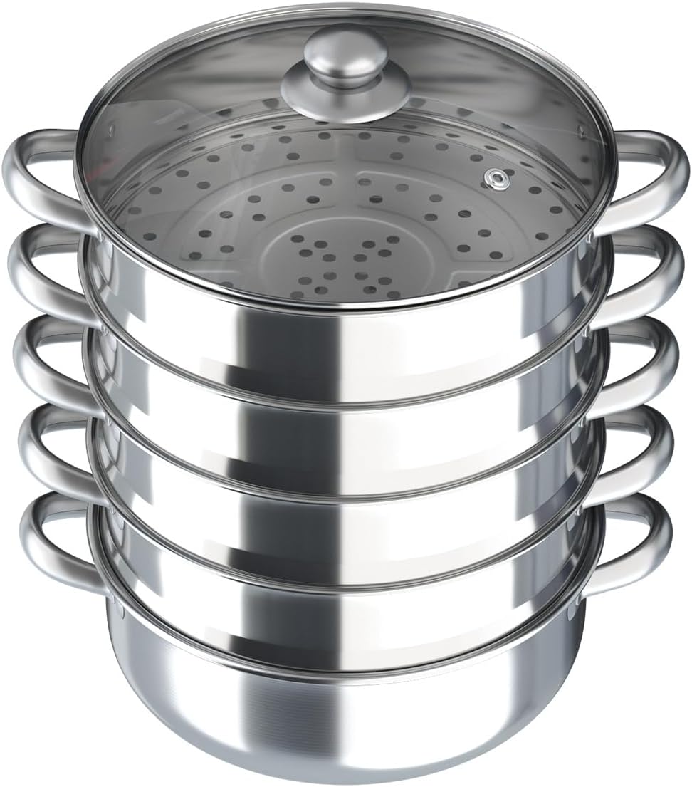 Amazon.com: YUMIONB 5-Tier Stainless Steel Steamer, Steamer Cooking ...
