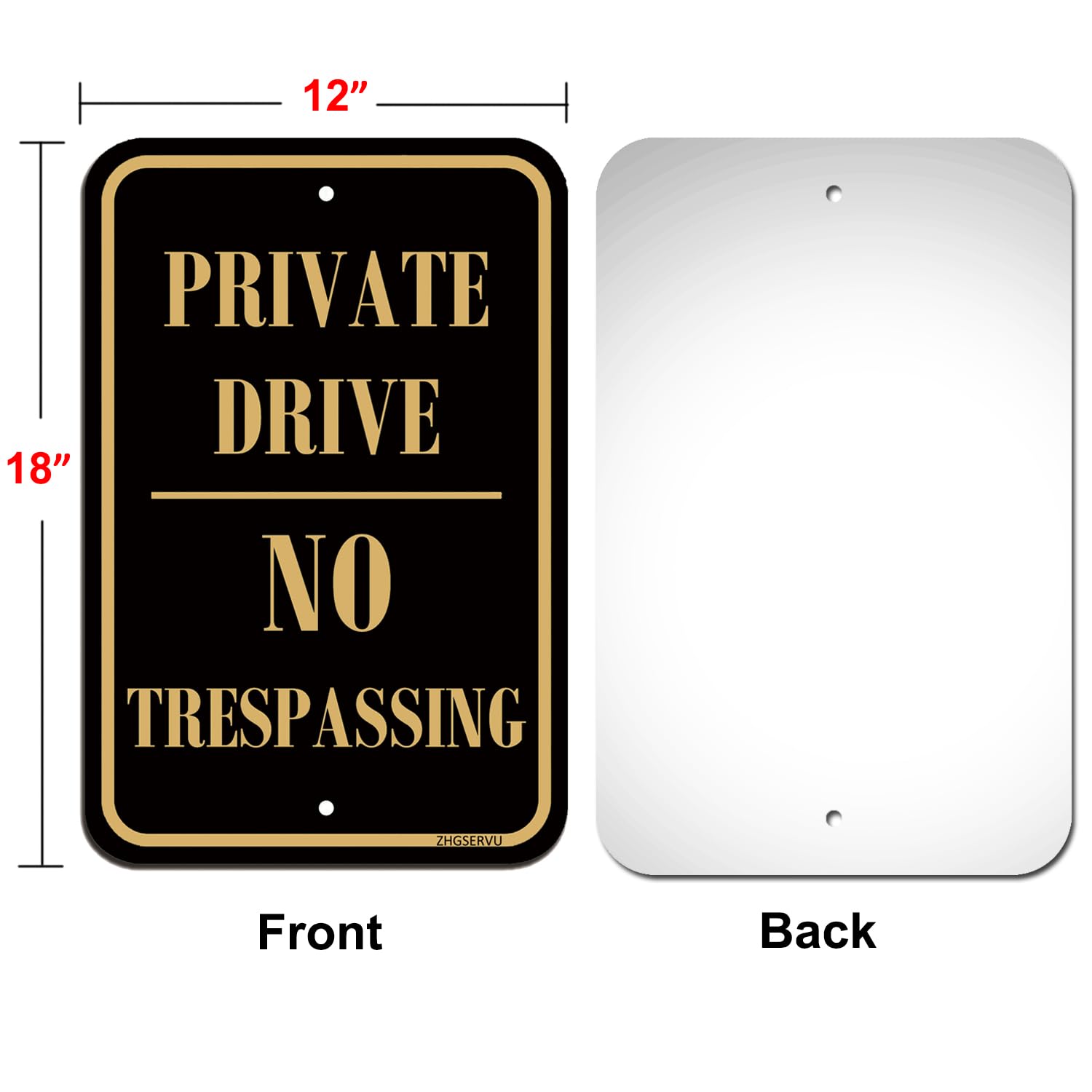 Snapklik.com : Private Drive No Trespassing Signs 2 Pack 12 X 18 Inches ...