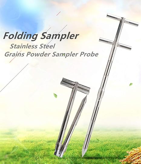 Stainless Steel Grains Powder Sampler Probe Rotary Handle Granule Solid ...