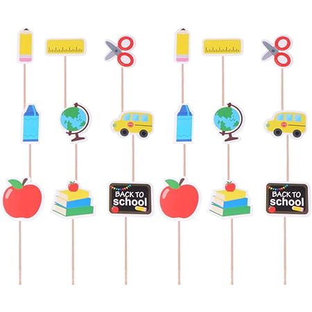 NUOBESTY Back to School Cupcake Topper 18Pcs, School Welcome Toppers ...