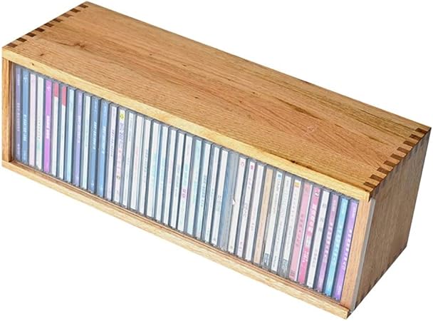 Amazon.com: GWXJZ CD DVD Racks Solid Wood CD Storage Box CD Disc Record ...
