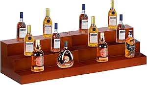 Amazon.com: AGJIDSO Liquor Bar Bottle Display Shelf, 3 Tier Solid Wood ...
