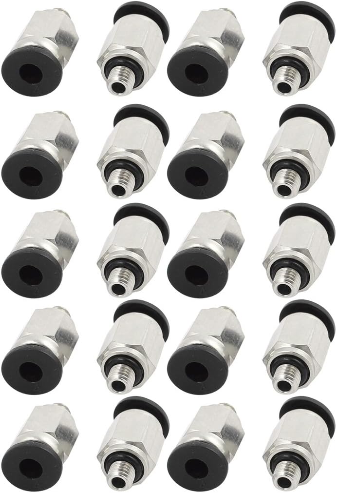 uxcell 20pcs M5 Male Thread Dia 4mm Push in Joint Pneumatic Connector ...