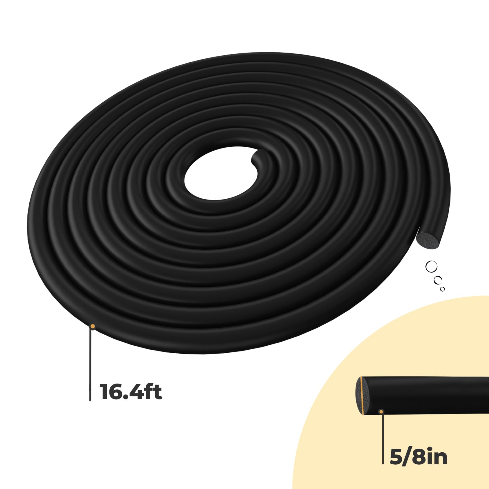 Snapklik.com : DGSL Backer Rod 5/8 Inch, Caulk Saver, Black Foam Backer ...