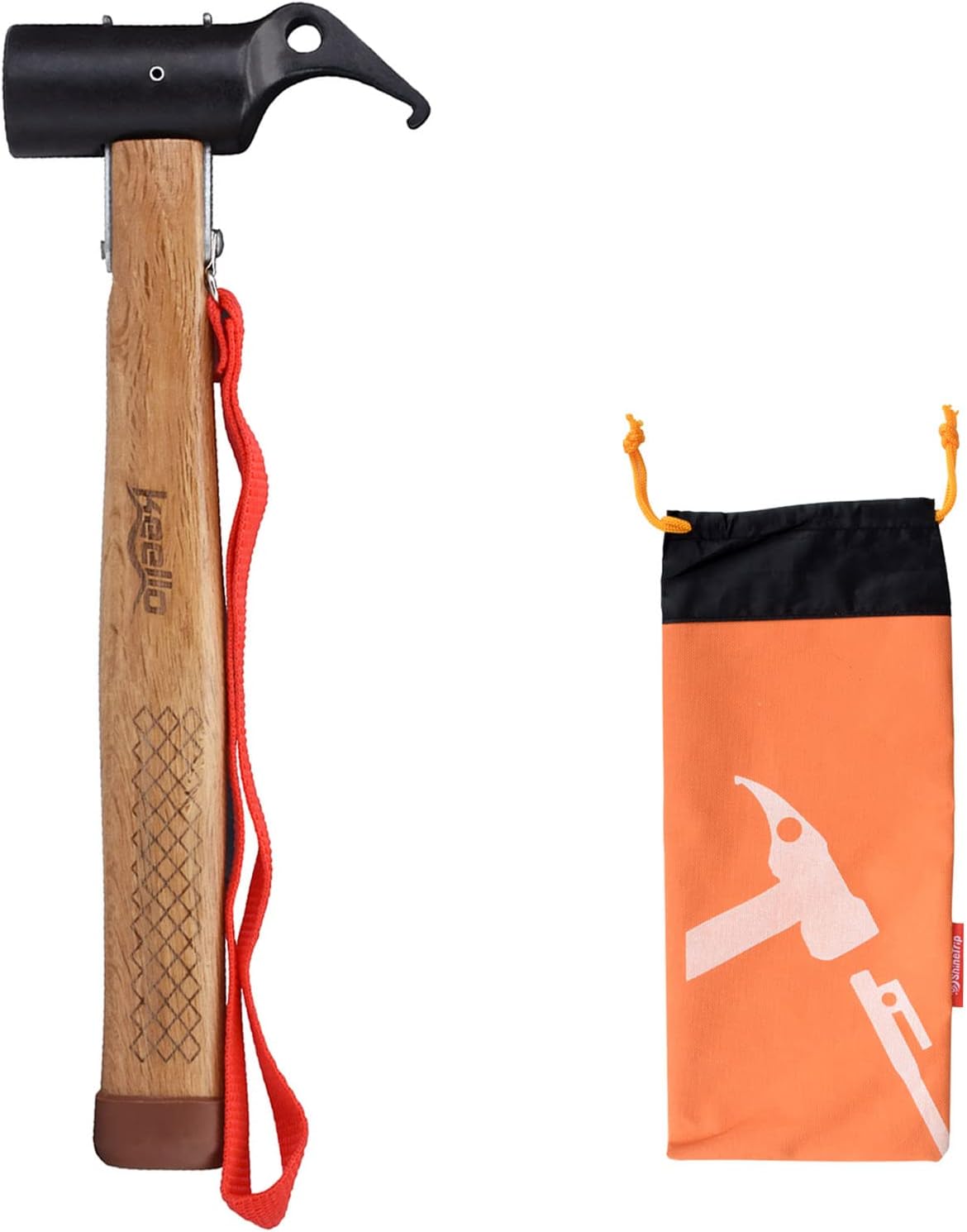 Tent Peg Extractor Puller Remover and 16oz Rubber Mallet Steel Camping ...
