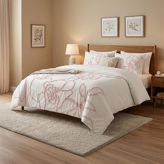 Amazon.com: Emryn House Oversize 100% Cotton Floral Chenille Bedspread ...