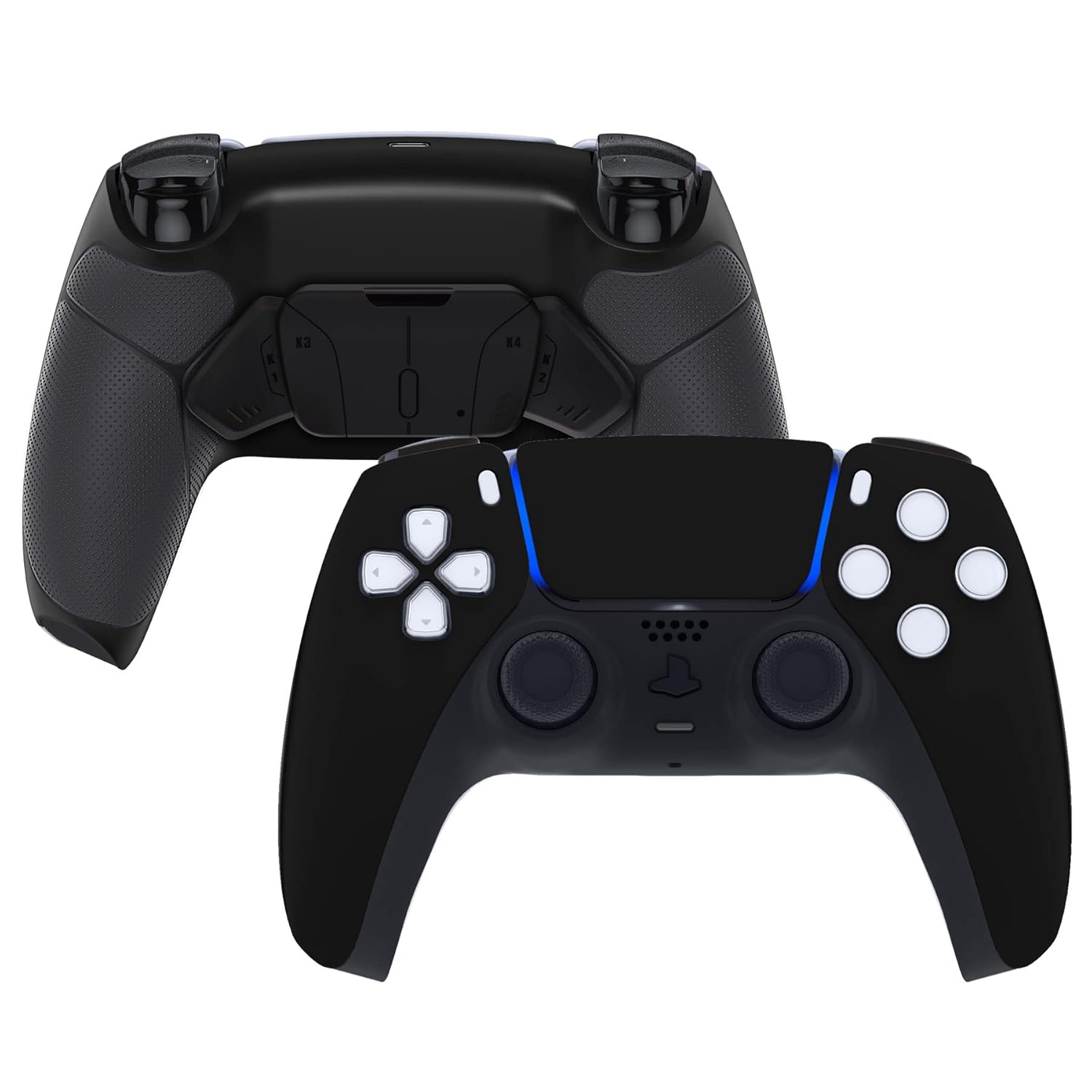 Amazon.com: eXtremeRate Black Faceplate Touchpad & Rubberized Grip ...