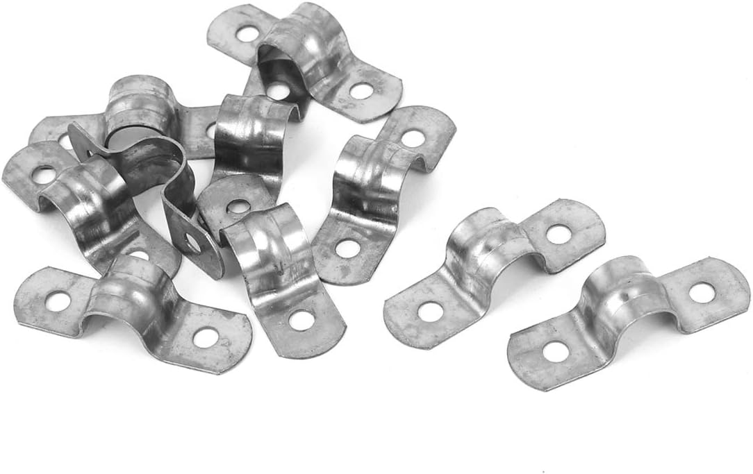 Sourcingmap 12mm(0.5inch) Rigid Pipe Strap, 2 Holes Tube Straps 304 ...