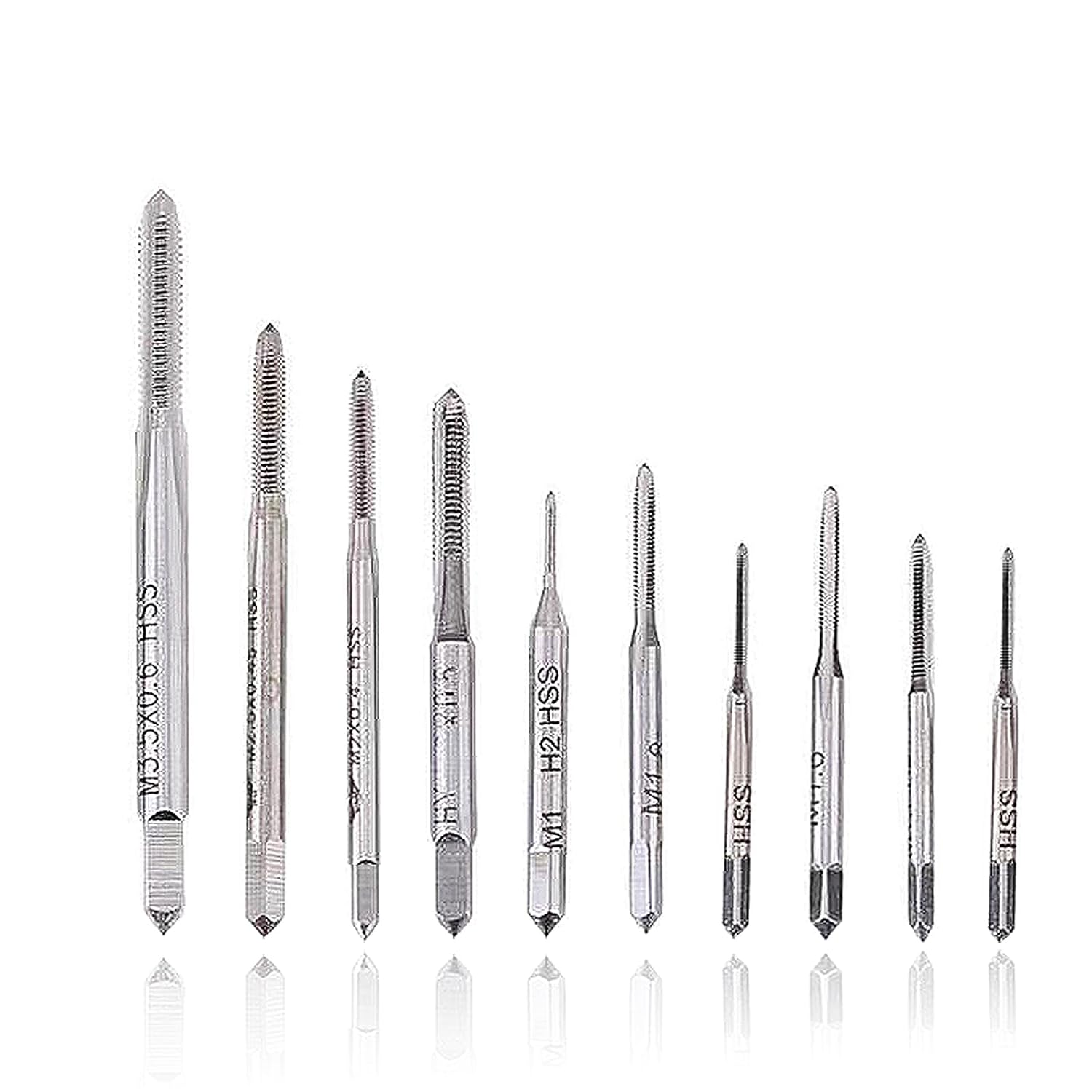 Micro Drill Bit Tap Set, 10pcs Mini Metric Thread Tap Set M1 M1.2 M1.4 ...