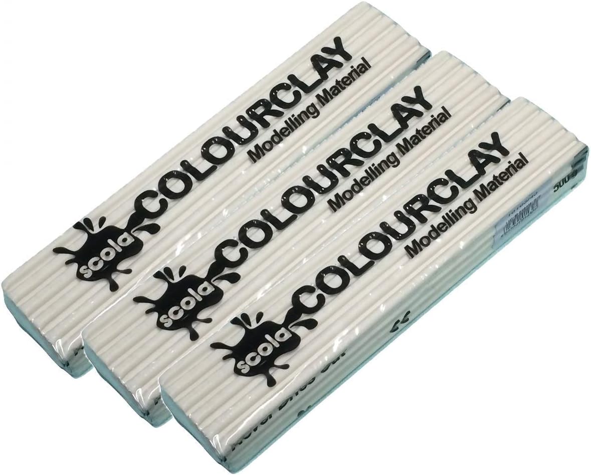 3 x Scola Colour Clay 500g Re-Usable Non Hardening Animation Modelling ...