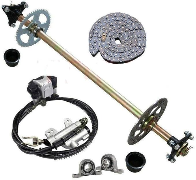 Upgraded 740mm Go Kart Live Rear Axle Complete Kit with Brake Assembly ...