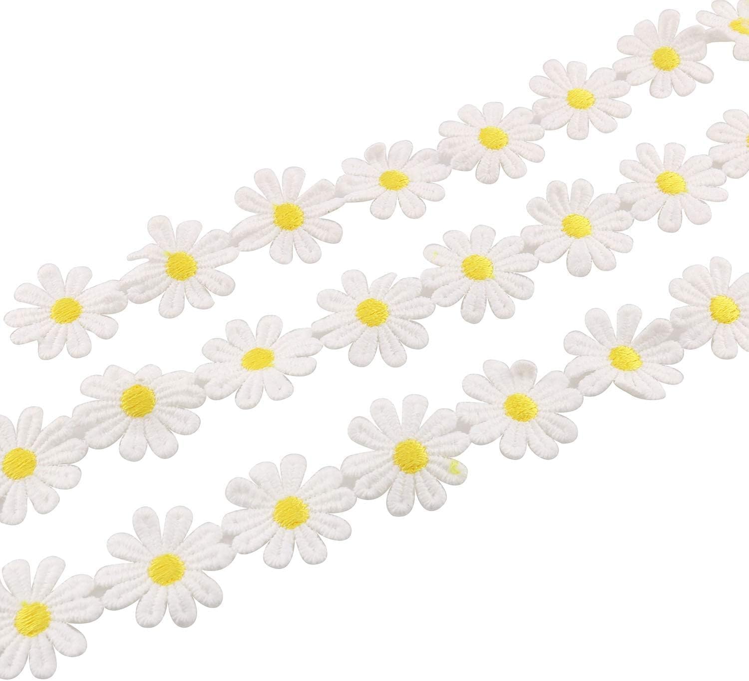 Amazon.com: 100PCS Yellow Daisy Lace Trim, Handmade Embroidered Flower ...