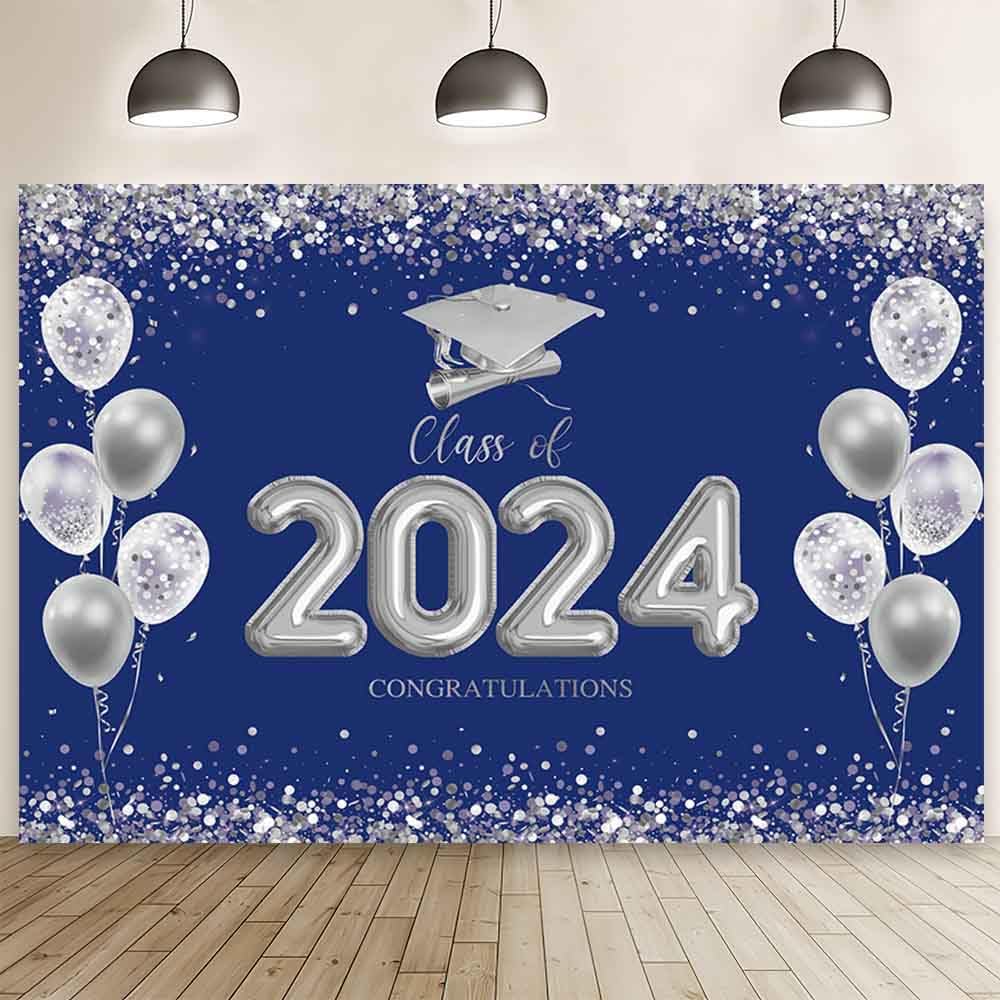Amazon.com : MEHOFOND 7x5ft Class of 2024 Congratulations Backdrop Navy ...