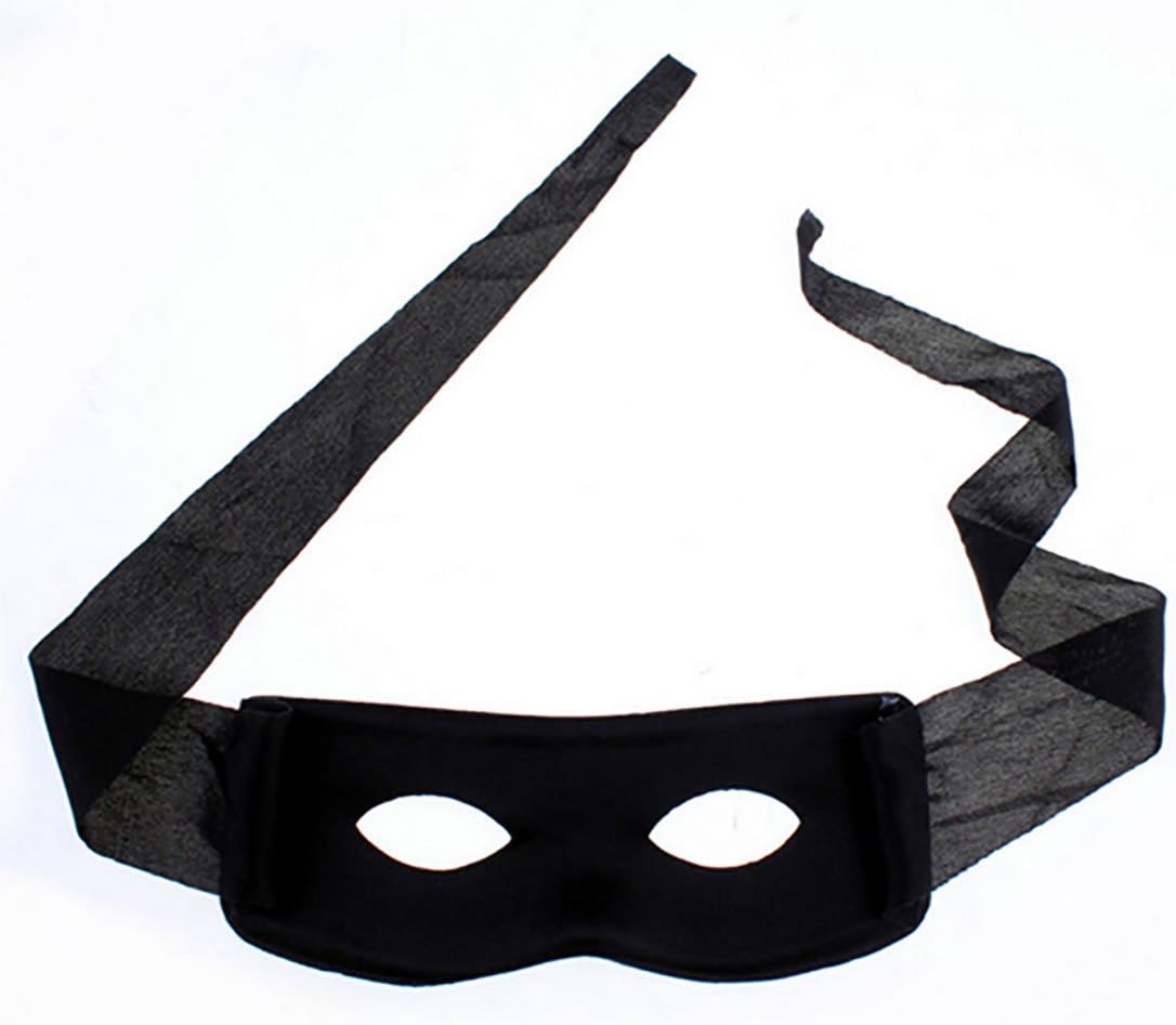 Black Zorro Face Eye Mask Robber Burglar Mens Cat Woman Masquerade ...