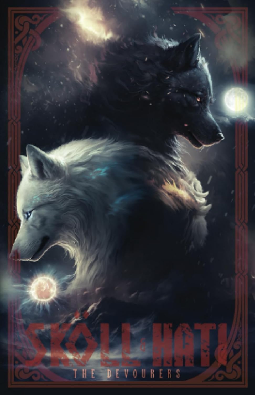 Sköll and Hati, The Devourer Wolves - Notebook: Illustrated Norse Theme ...