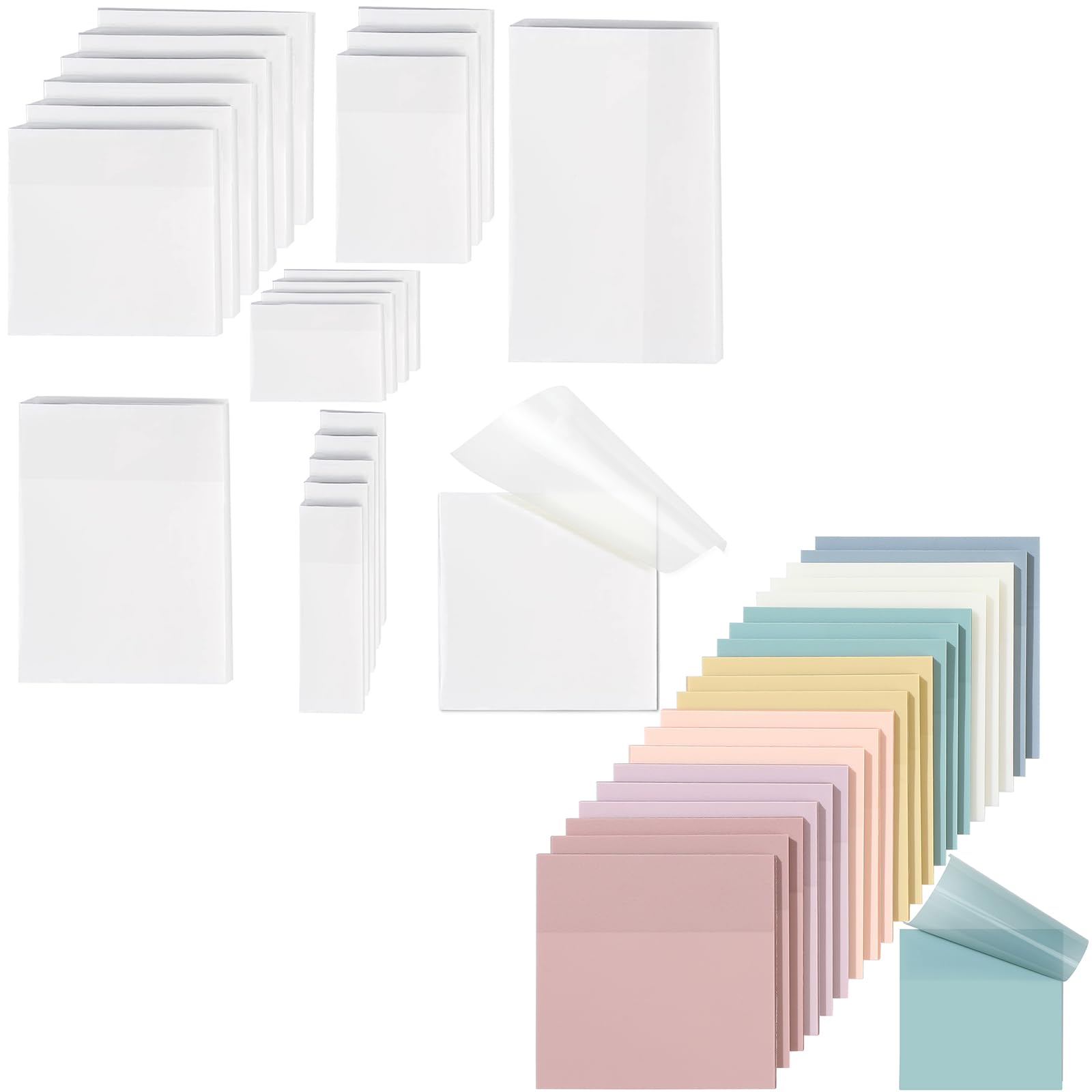 Amazon.com : [2000 PCS] Transparent Sticky Notes, 6 Sizes Clear Sticky ...