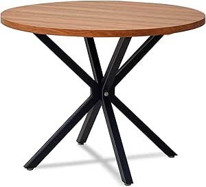 Amazon.com - Round Dining Table, Modern Wood Kitchen Table with Four ...