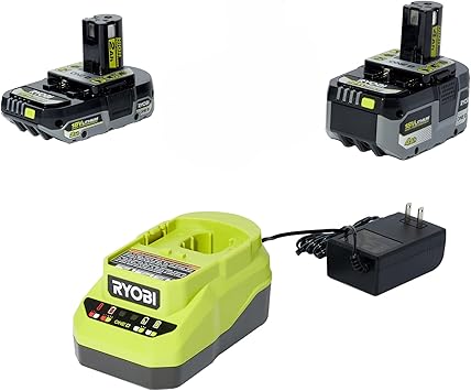 Amazon.com: Ryobi ONE+ PSK106SB Starter Kit with 2Ah Battery, 4Ah ...